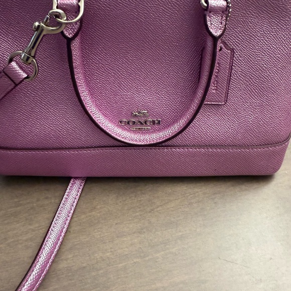 Coach | Bags | Coach Metallic Purple Satchel | Poshmark